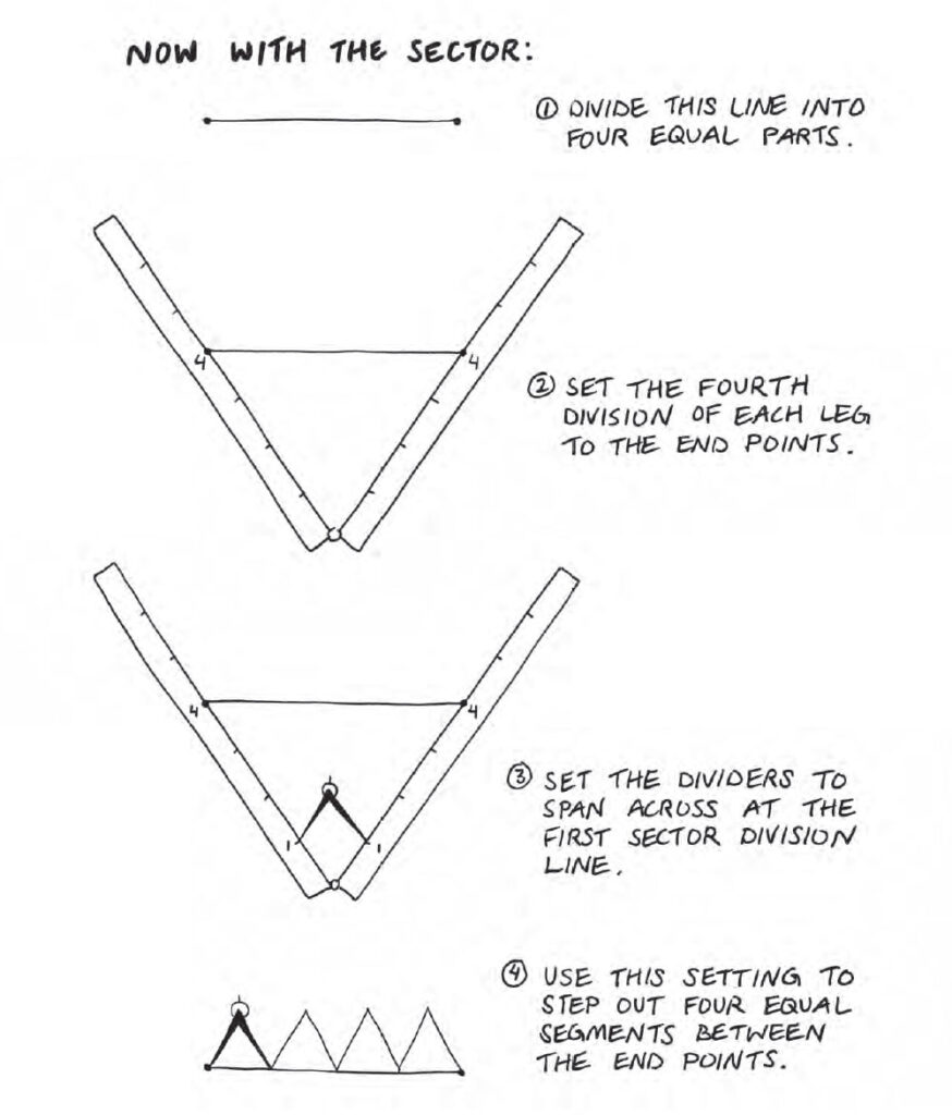 Creating Evenly Spaced Intervals with Dividers or a Sector - Lost Art Press