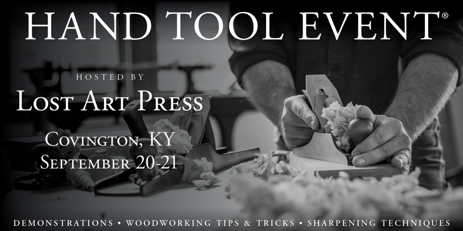 Lie-Nielsen Hand Tool Event Sept. 20-21 at LAP - Lost Art Press