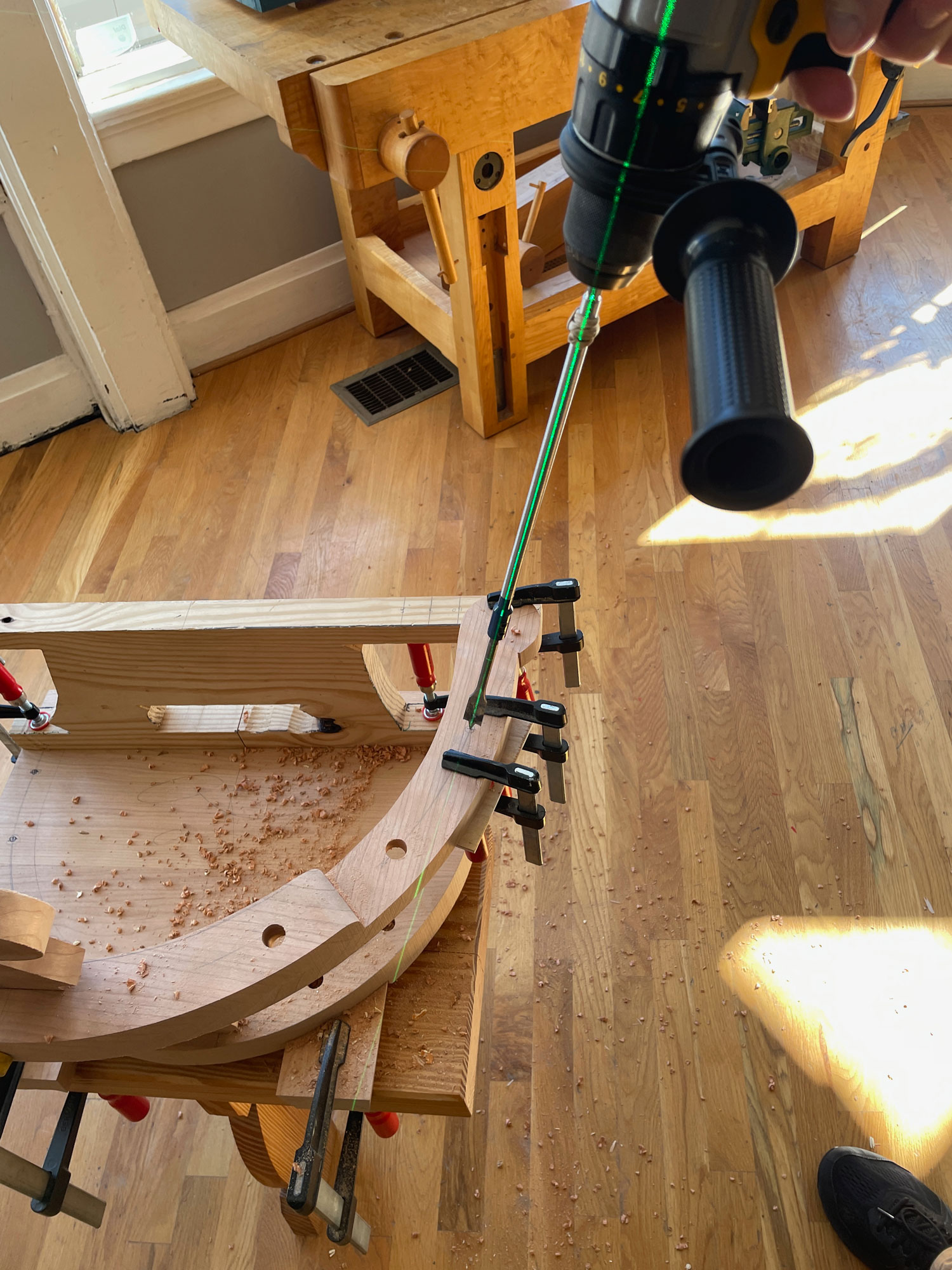 Use a Laser for Compound-angle Drilling - Lost Art Press