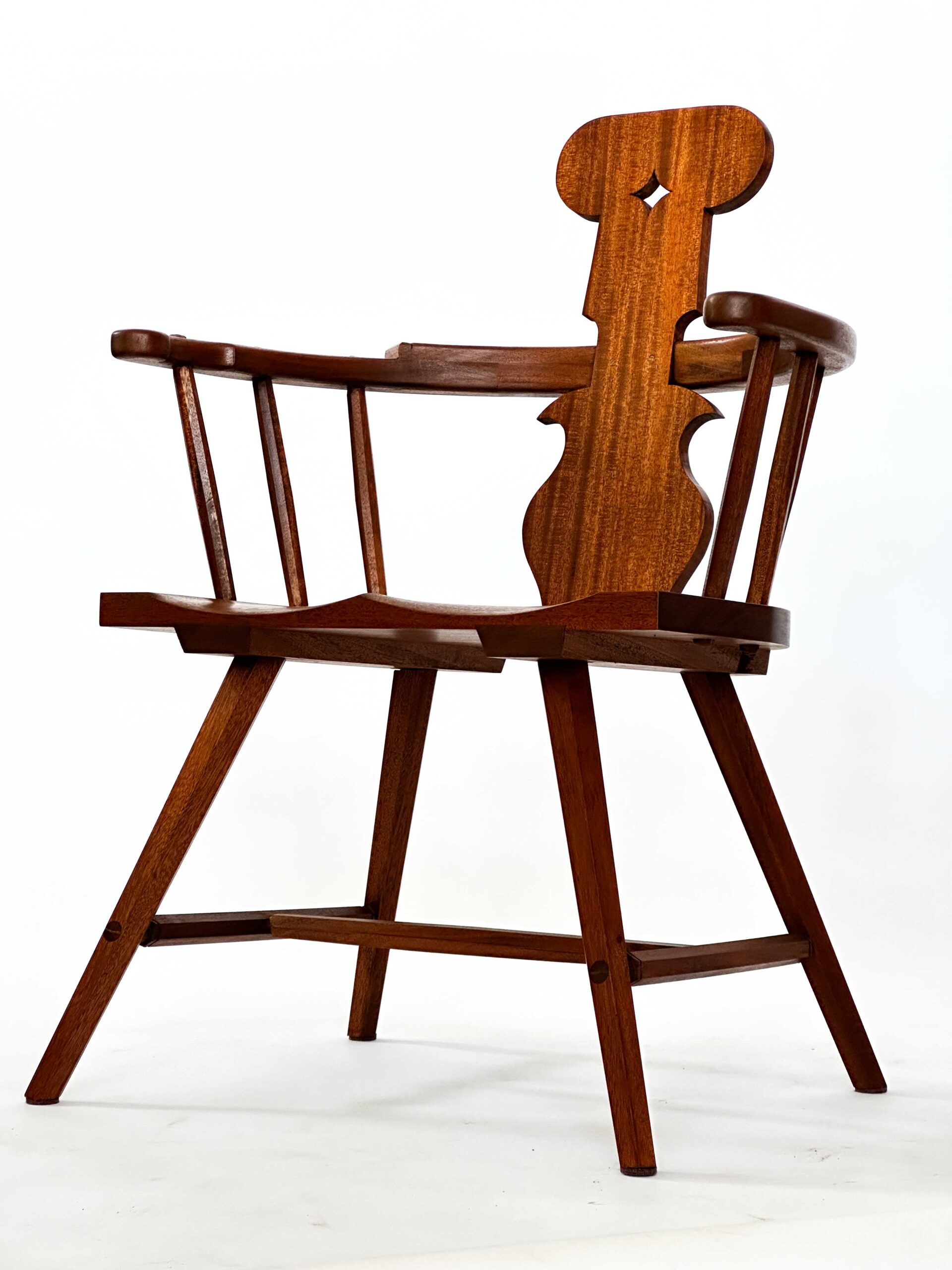 For Sale: Hobbit Chair in Mahogany With Stretchers - Lost Art Press